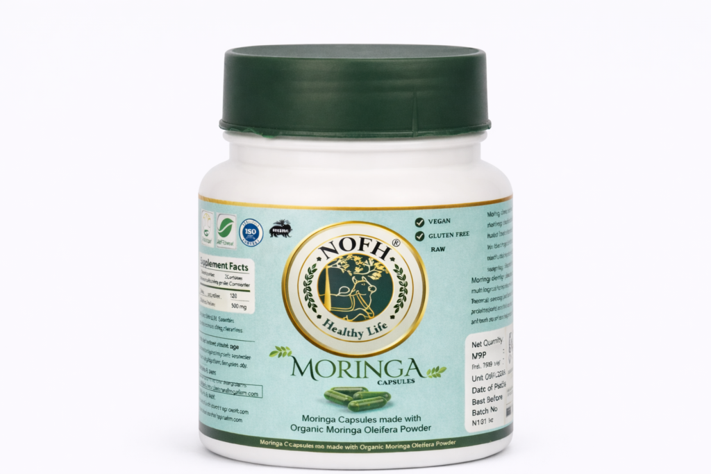 NOFH Moringa Capsules 500mg – 120 Pack | Certified Organic | Superfood ...