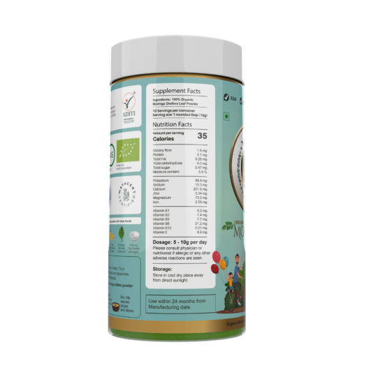NOFH Organic Certified Moringa Leaves Powder – 100g | Superfood ...